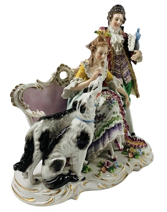 Sitzendorf Porcelain Figural Group With Borzois | Cynthia Findlay Fine ...