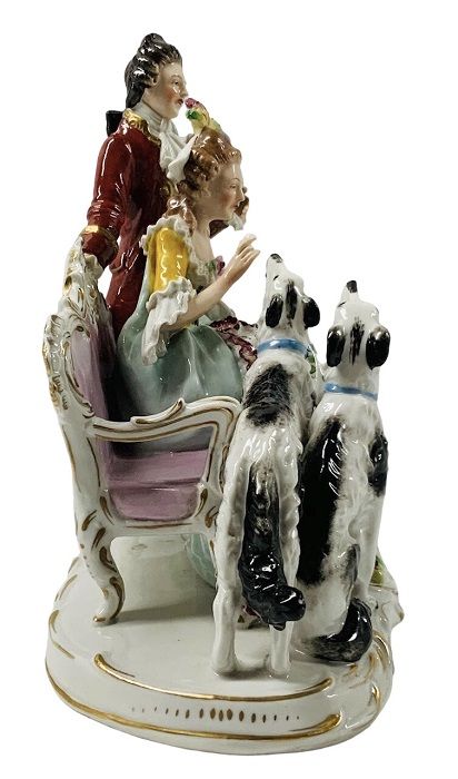 Sitzendorf Porcelain Figural Group With Borzois | Cynthia Findlay Fine ...