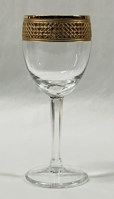 Vintage Gold Etched Wine And Sherry Glasses | Cynthia Findlay Fine ...