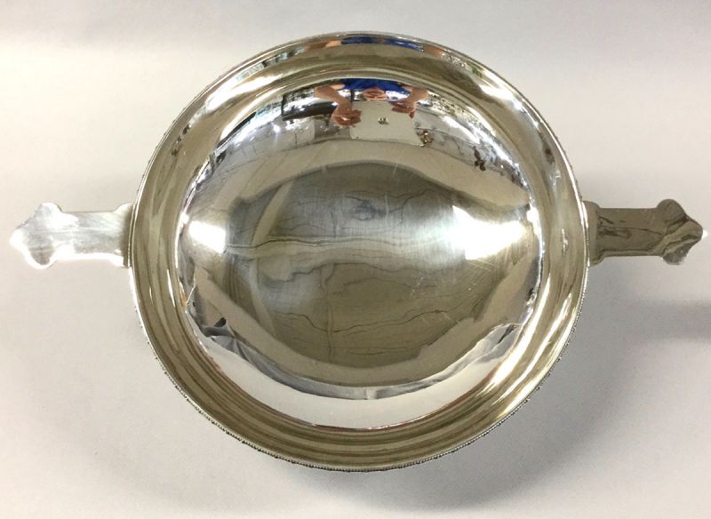 English Art Deco Sterling Silver Quaich Cup/Trophy of Monumental Size ...