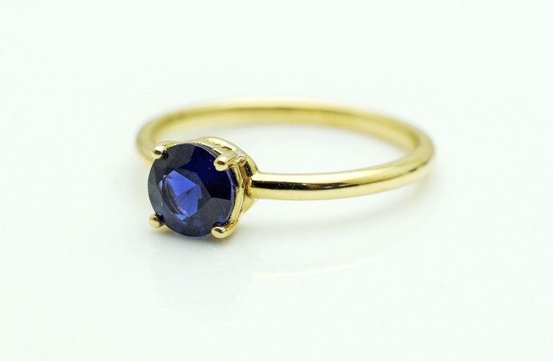 Modern Sapphire Solitaire Ring
