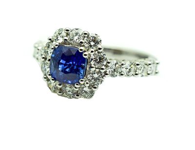 Modern Sapphire and Diamond Engagement Ring | Cynthia Findlay Fine ...