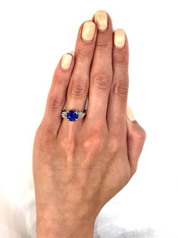 Modern Sapphire and Diamond Ring