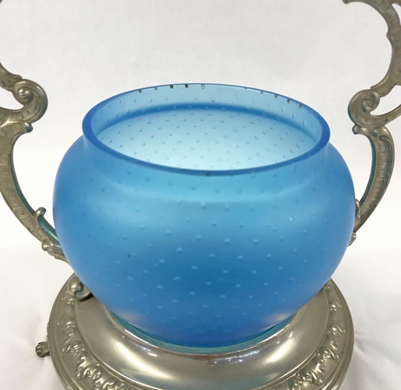 Victorian Pickle Cruet With Robins Egg Blue Satin Glass Liner | Cynthia ...