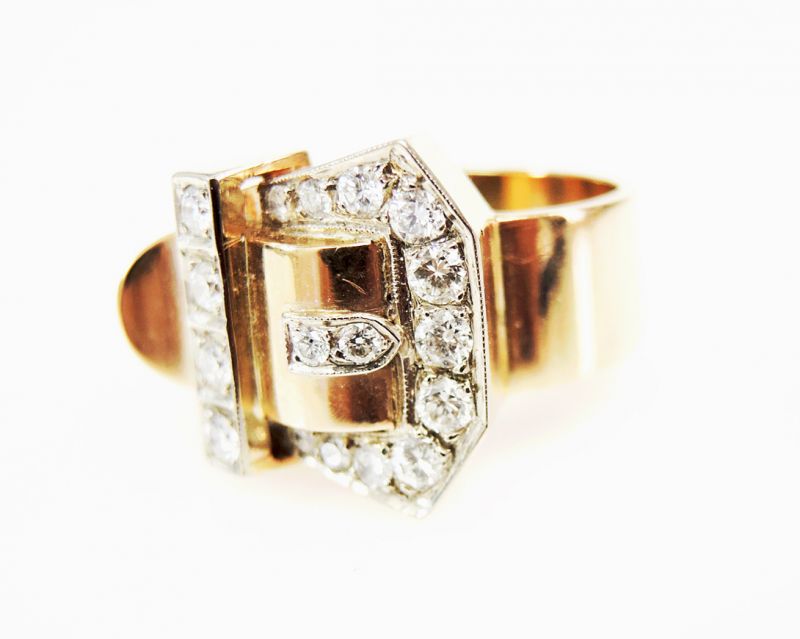 Vintage Diamond Buckle Ring