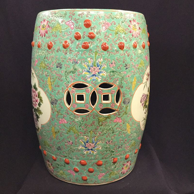 Vintage Chinese Barrel Shaped Ceramic Garden Stool / Side Table ...