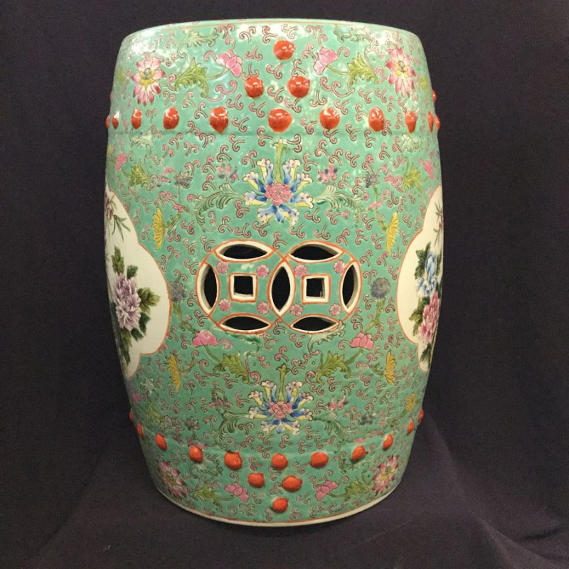 Vintage Chinese Barrel Shaped Ceramic Garden Stool / Side Table ...