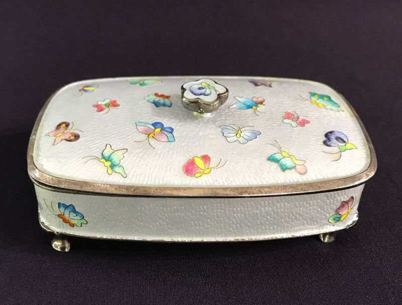 Vintage Enamel Silver Box