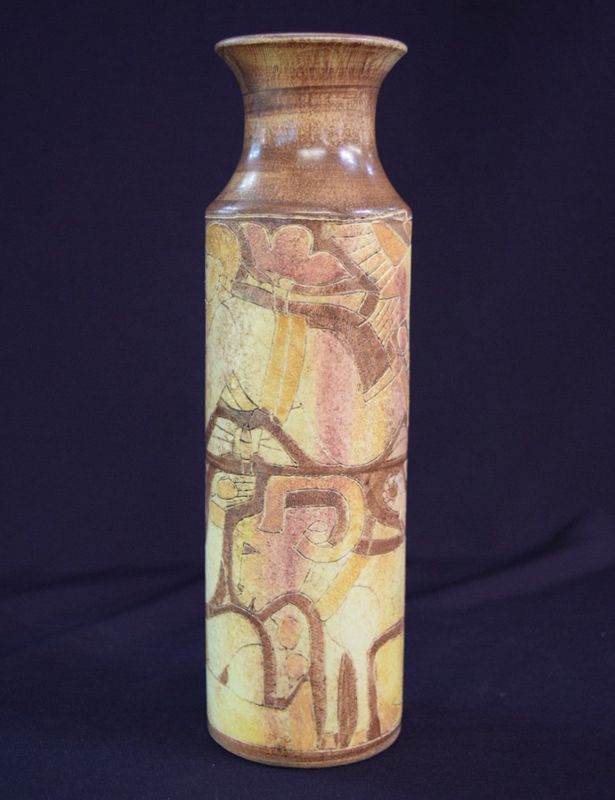 Vintage Harlander Earthenware Cylindrical Vase | Cynthia Findlay Fine ...