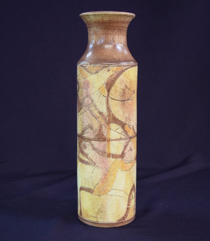 Vintage Harlander Earthenware Cylindrical Vase | Cynthia Findlay Fine ...