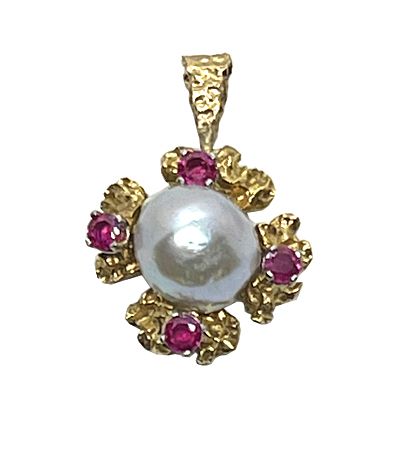 Birks Vintage Pearl and Pink Sapphire Pendant | Cynthia Findlay Fine ...