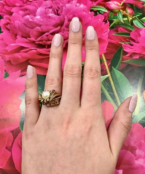 Vintage Cultured Pearl and Ruby Ring | Cynthia Findlay Fine Jewellery ...
