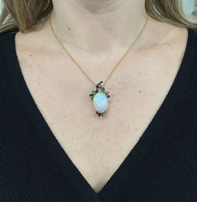 Vintage Opal and Multi Gemstone Pendant | Cynthia Findlay Fine ...