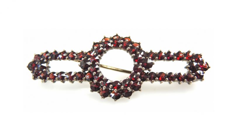 Antique Garnet Bar Brooch