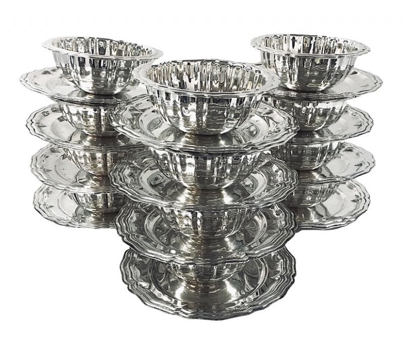 Vintage 800 Fine Silver Finger Bowls & Stands | Cynthia Findlay Fine ...