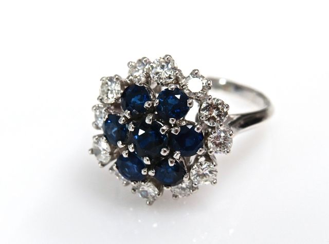 Modern Sapphire and Diamond Ring