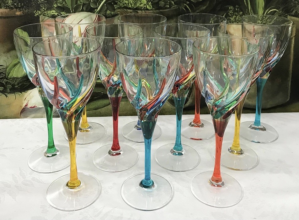 CC Zecchin Murano Hand Painted Wine Glasses | Cynthia Findlay Fine ...