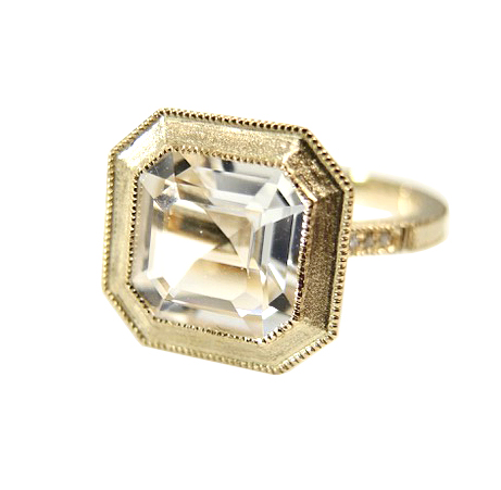 Modern Quartz and Diamond Ring | Cynthia Findlay Fine Jewellery & Antiques