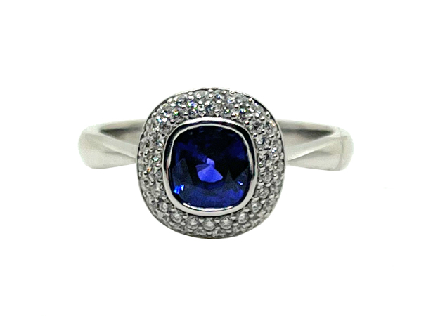 Modern Vintage Inspired Vintage Sapphire and Diamond Engagement Ring ...