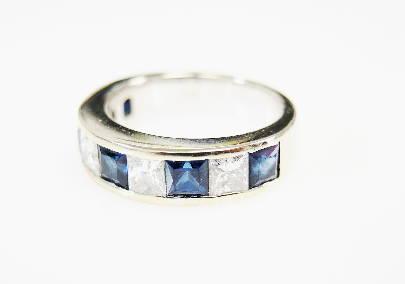 Modern Sapphire and Diamond Ring