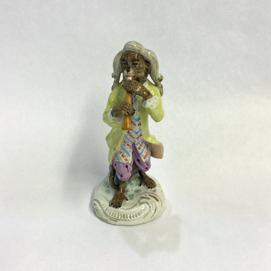 Nineteenth-Century Meissen Style German Porcelain Monkey Band Figure ...
