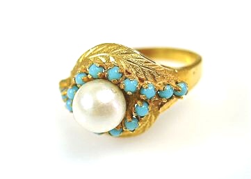 Pearl and Turquoise Ring