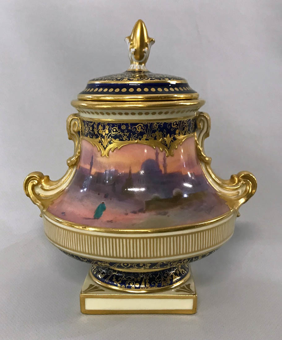 Royal Doulton Cabinet Urn, Hand Painted & Signed H. Allen